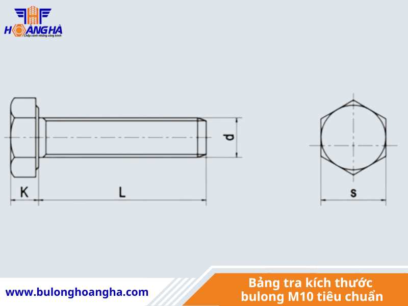 Bảng tra kích thước bulong M10 đầy đủ, chi tiết nhất
